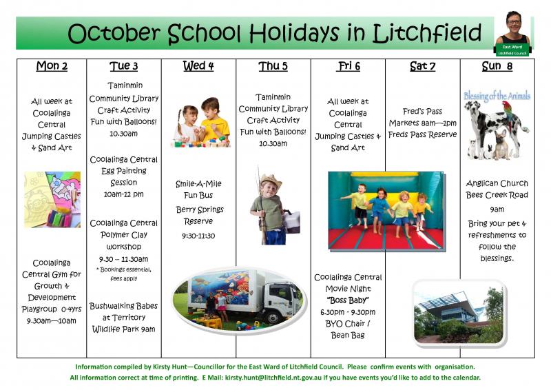 School Holidays Calendar | Litchfield Council